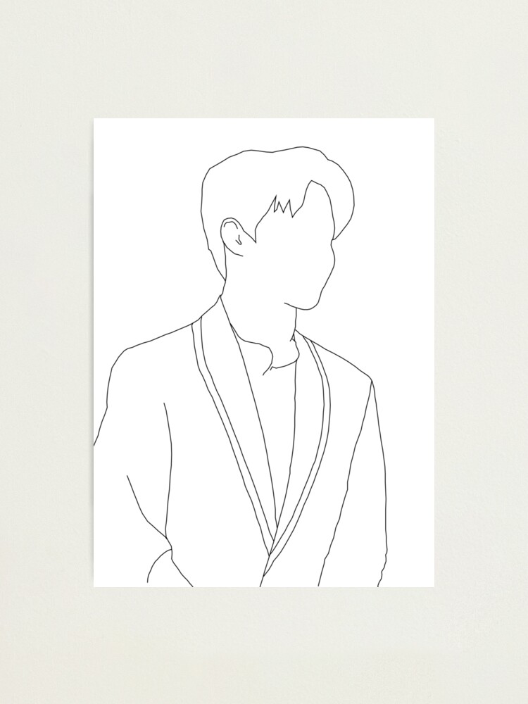 "BTS Jimin Outline Art" Photographic Print for Sale by svtkwan | Redbubble