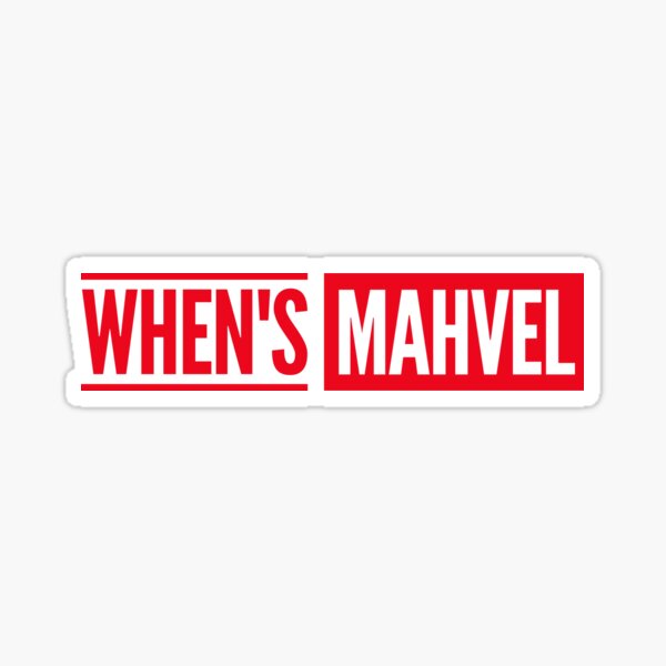 "When's Mahvel" Sticker for Sale by WinstonGambro | Redbubble