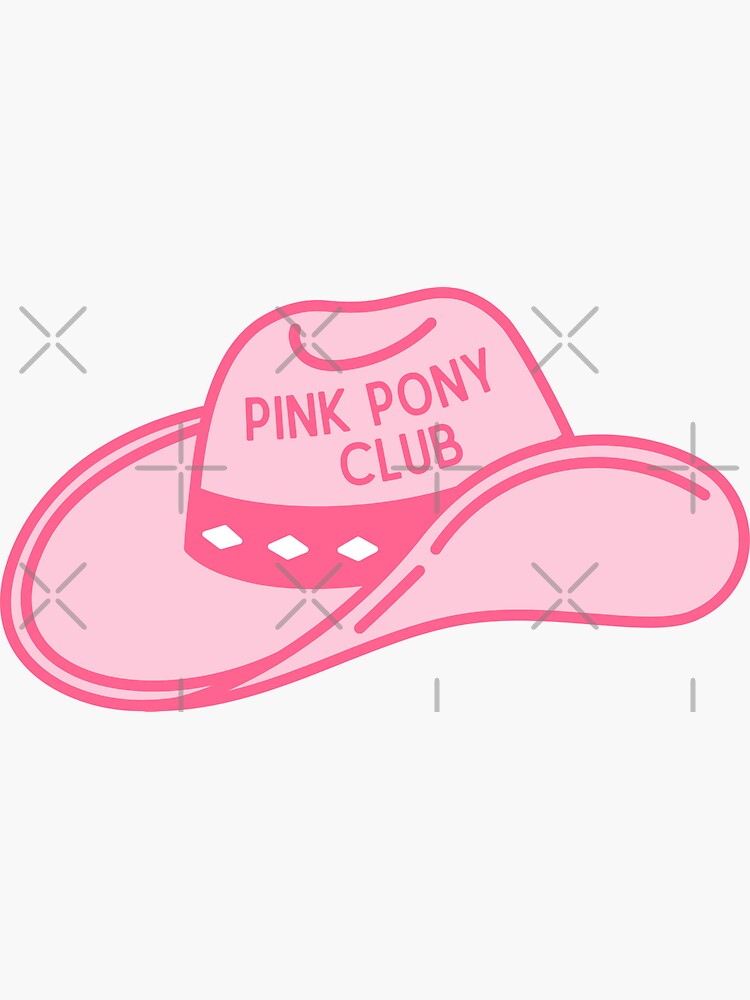 "Pink Pony Club Hat" Sticker for Sale by natalie sciallo | Redbubble