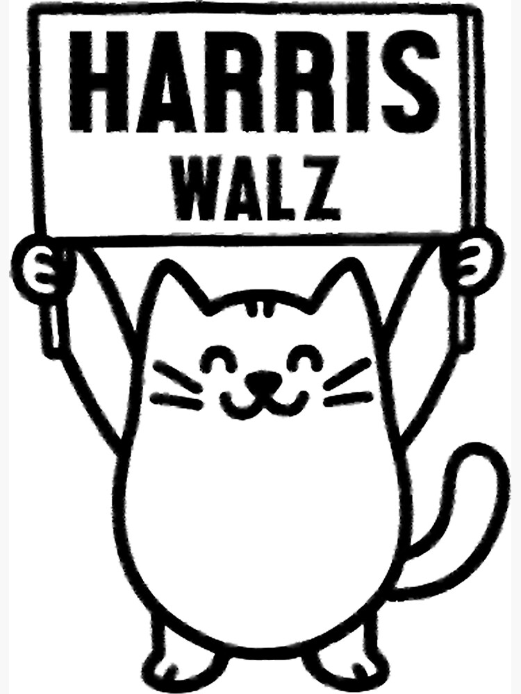 "Harris Walz, Cat Harris Walz 2024, Harris Walz President Election Cat ...