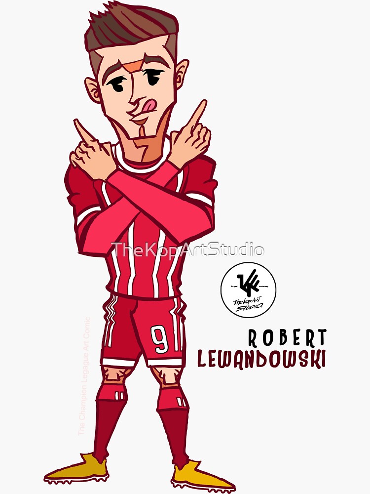 "Robert Lewandowski" Sticker for Sale by TheKopArtStudio | Redbubble