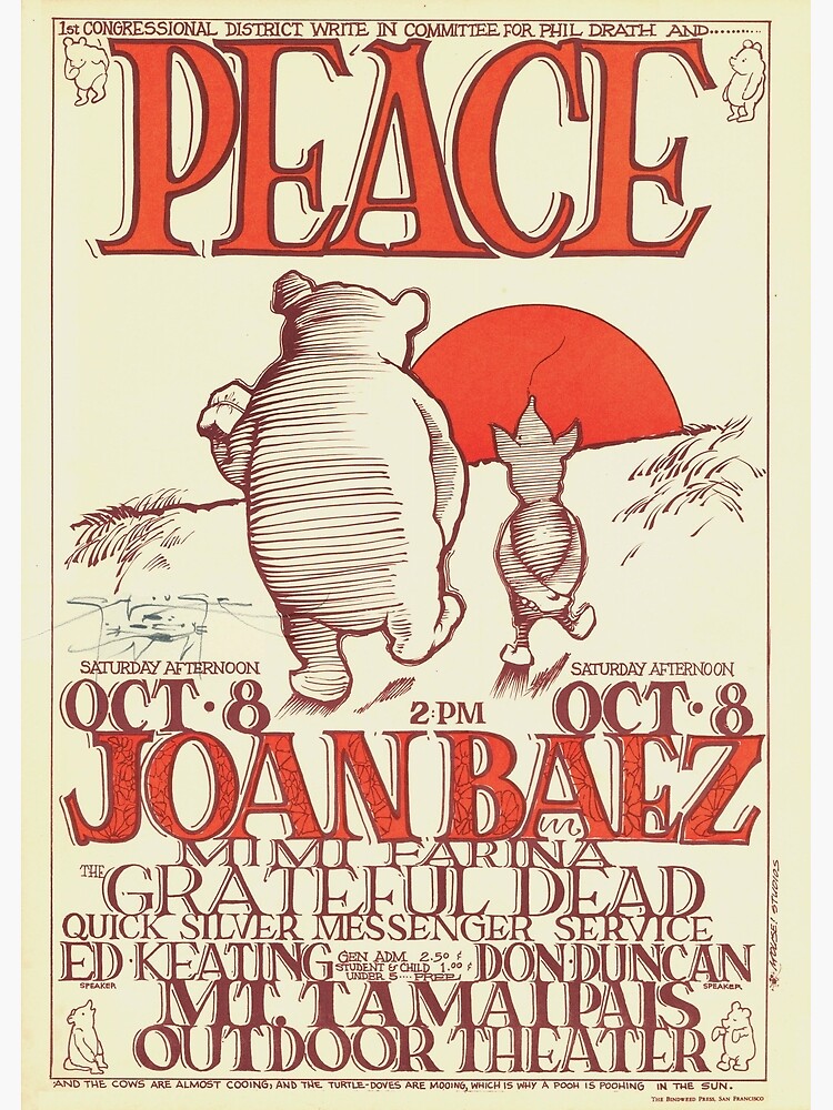 "Vintage 1966 concert for peace poster Joan Baez" Poster for Sale by colliophoto | Redbubble