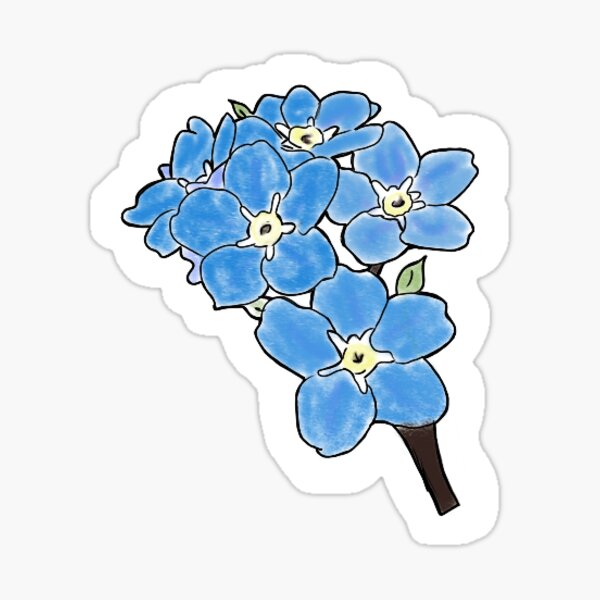 "Forget me not" Sticker for Sale by phoebeshorter5 | Redbubble