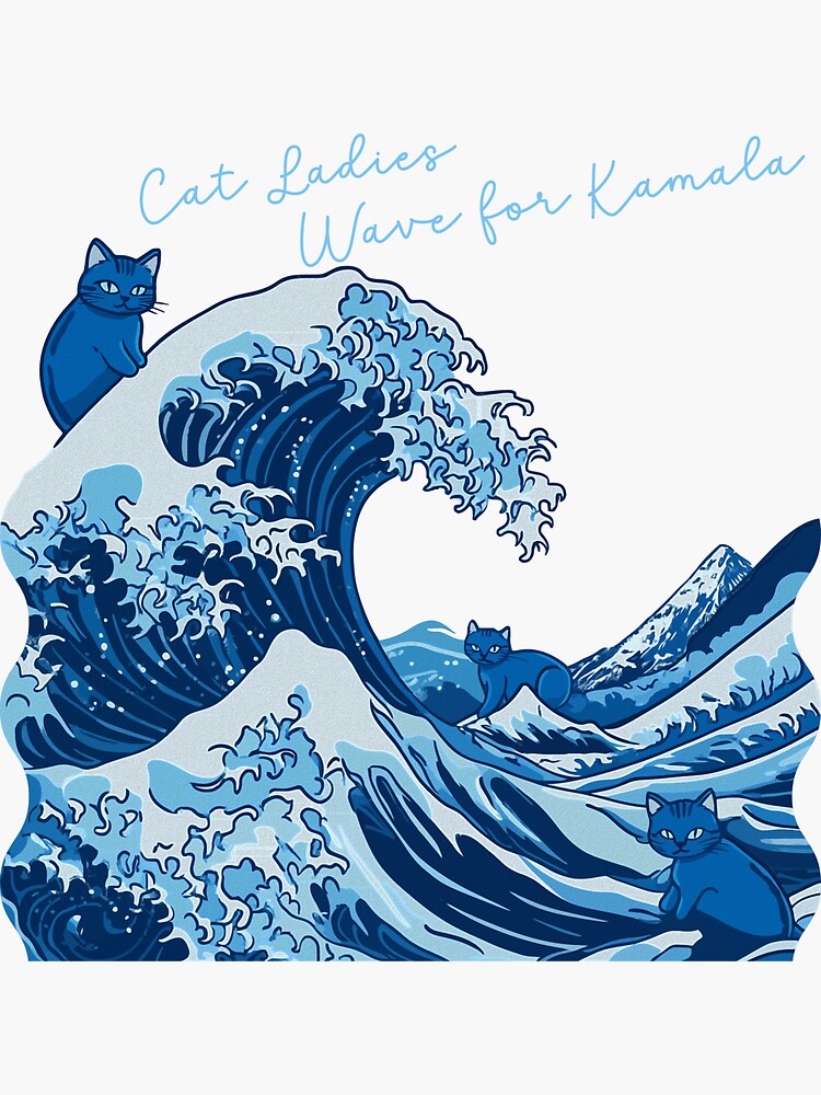 "Cat Ladies Blue Wave for Kamala Harris 2024 Democrat Female Political ...