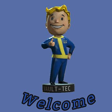 "Welcome Vault Boy Bobblehead (Light Blue) (Fallout)" Sticker for Sale ...