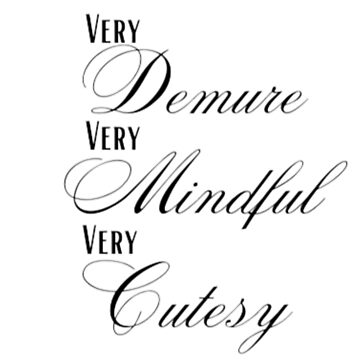 "Very Demure Very Mindful Very Cutesy" Sticker for Sale by EmberlyDawn ...