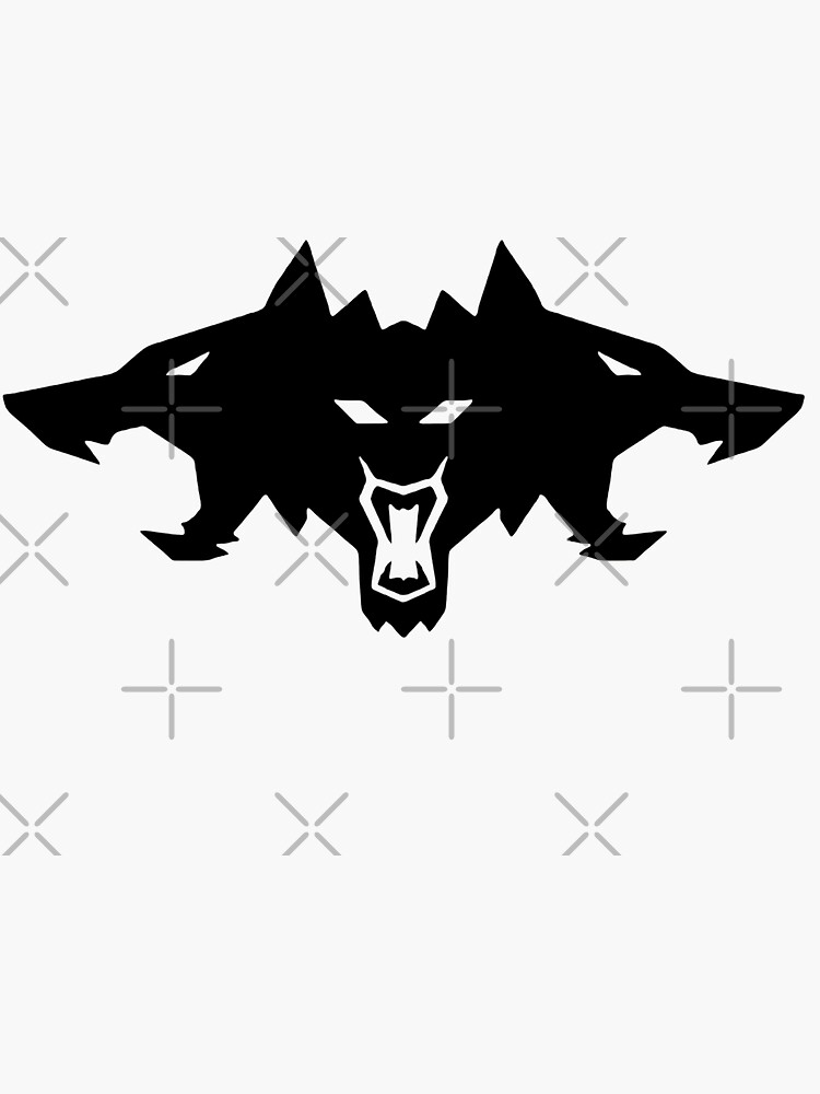 "Tesla Cyber Beast Three-Headed Wolf Silhouette 8k UHD" Sticker for ...