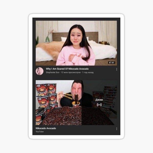 ""Why I Am Scared Of Nikocado Avocado"" Sticker by alyssakindick ...