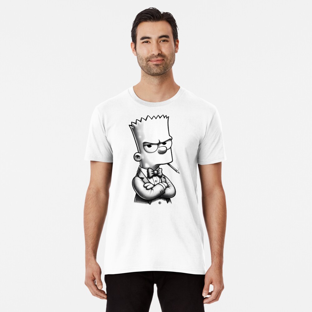 "Grumpy Bart Simpson in a Suit" Sticker for Sale by BombShop36 | Redbubble