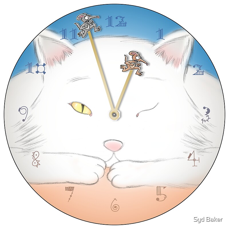 "Cat And Mouse: Lost clock art re-designed" by Syd Baker | Redbubble