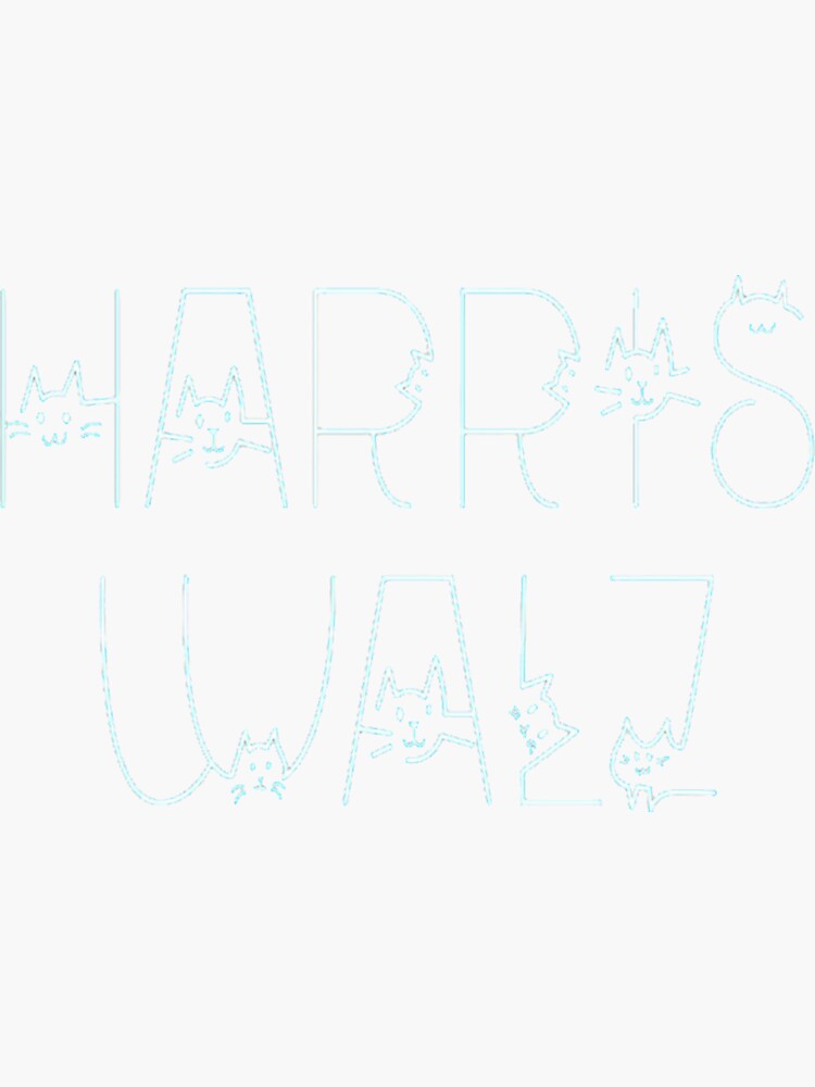 "Kamala Harris Tim Walz, Harris Walz Cat Letter Font Design 2024 ...