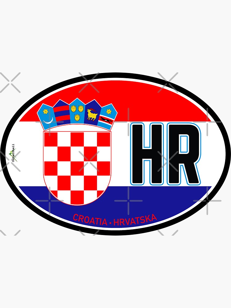 "CROATIA Croatian Flag Vehicle ID Sticker T-Shirt 01" Sticker for Sale ...