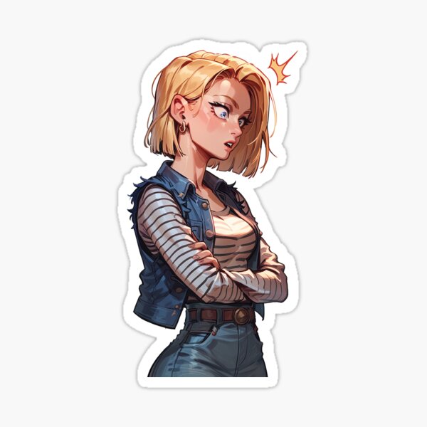 "Surprised Android C18" Sticker for Sale by MadeByHaresShop | Redbubble