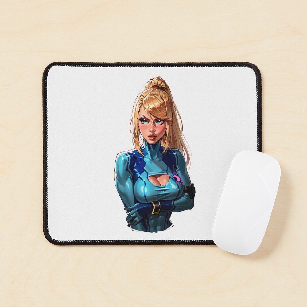 "Samus Aran in blue suit Looking Around" Sticker for Sale by ...