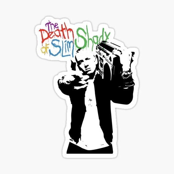"The Death of slim shady | white rapper 008 d12" Sticker for Sale by ...
