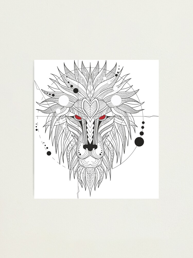 "Occult Animal Mandala Sacred Lion Alchemy Boho Design Geometry Wall ...