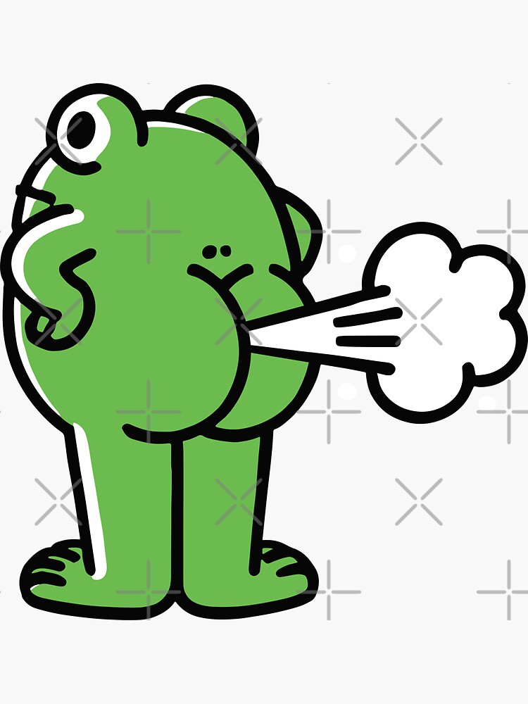 "Farting frog x farting frog" Sticker for Sale by DellonG | Redbubble