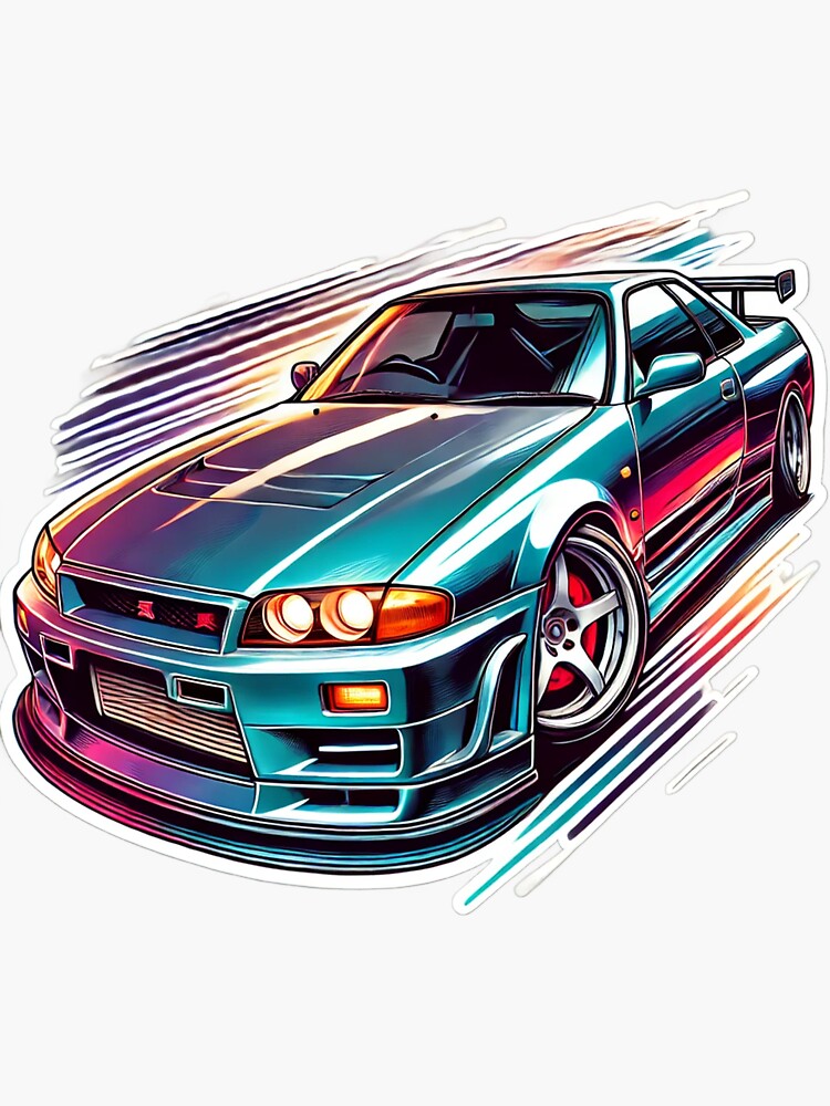 "Nissan Skyline R33 sticker" Sticker for Sale by JDMStickerz | Redbubble