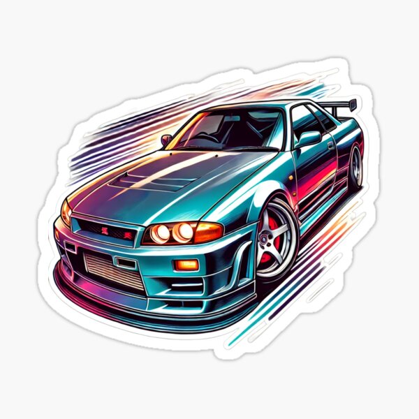 "Nissan Skyline R33 sticker" Sticker for Sale by JDMStickerz | Redbubble