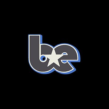 Be Star Contrast Initials Outline Logo White Grey Blue Sticker For