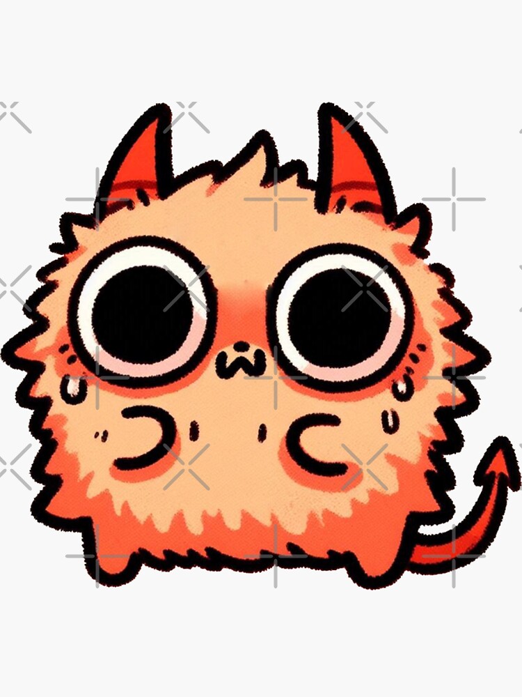 "Chaotic cute devil cat " Sticker for Sale by DEVINE-PIXELZ | Redbubble