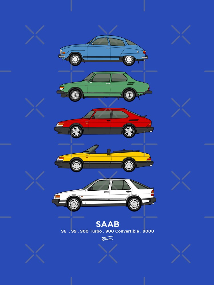"Saab Classic Car Outline Illustration" Essential T-Shirt for Sale by ...
