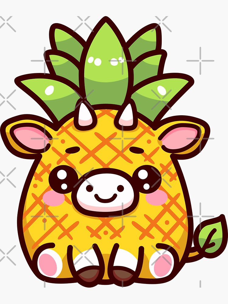 "Pineapple Cow " Sticker for Sale by Delidream | Redbubble