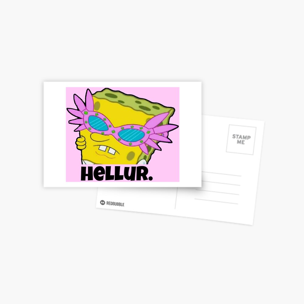 "Hellur Spongebob meme" Postcard by kassiaaliyah | Redbubble