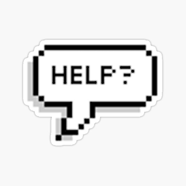 "Help?" Sticker by cartershart | Redbubble