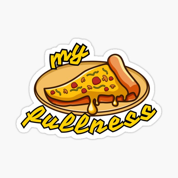 "My Fullness Mindfulness Pizza Cheese Funny Gifts Mr.Lipsky" Sticker ...
