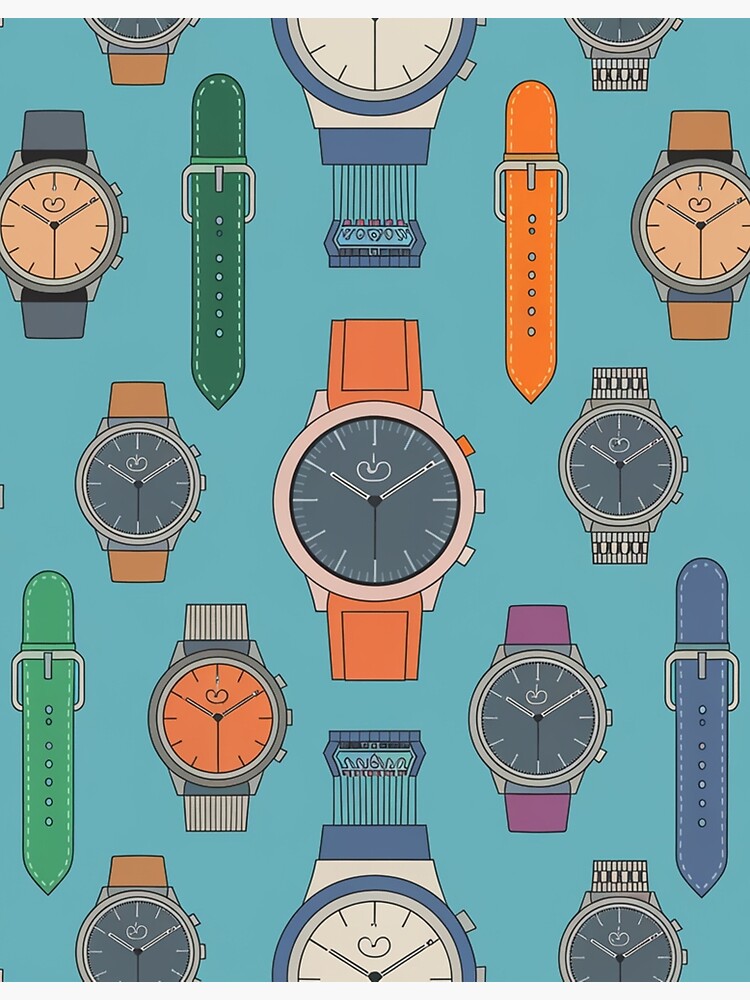 "Eternal Time: A Watch-Themed Pattern Extravaganza" Greeting Card for ...