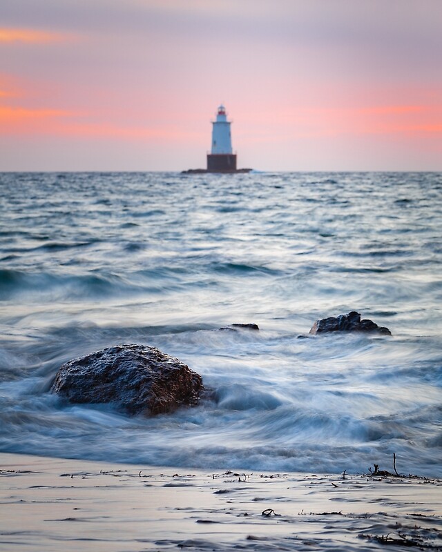 "Sakonnet Point Lighthouse at Sunset, Rhode Island" by Joshua McDonough ...