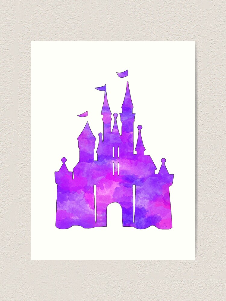 Lámina artística «Acuarela castillo rosa y morado» de beccacook1 ...