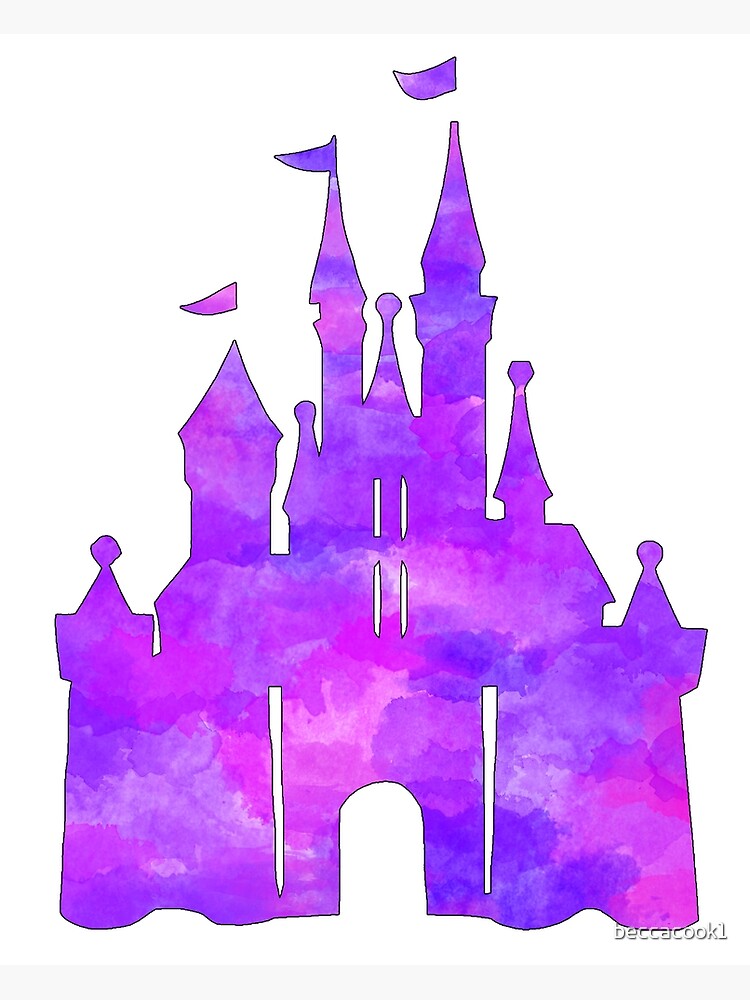 Lámina artística «Acuarela castillo rosa y morado» de beccacook1 ...