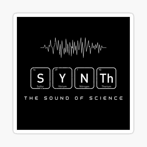 "Synth, the sound of science" Sticker for Sale by sebisghosts | Redbubble
