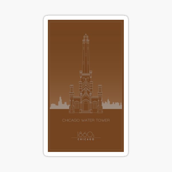 "Chicago Water Tower" Sticker by scbb11Sketch | Redbubble