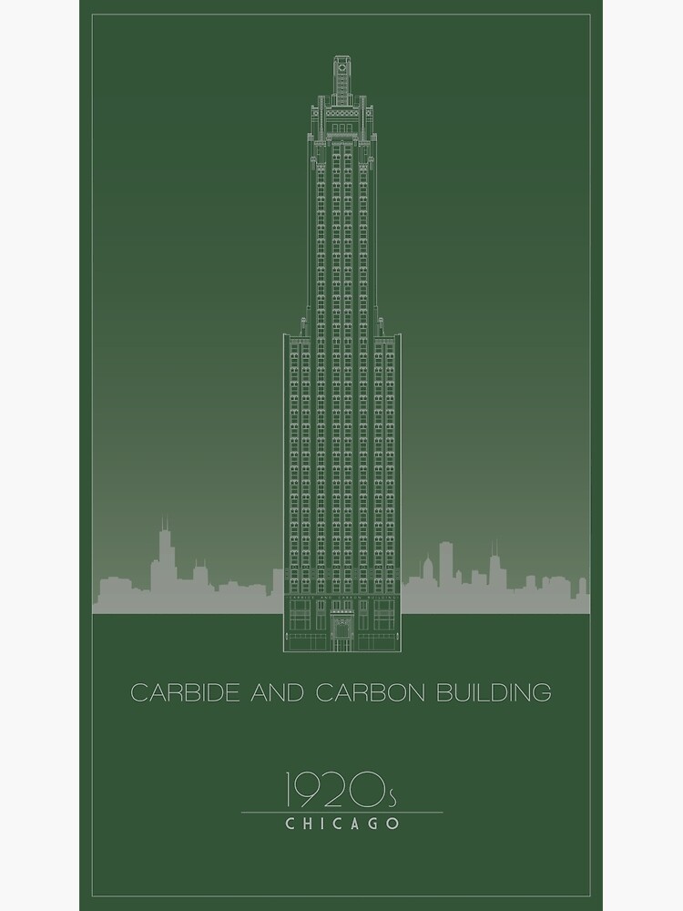 "Carbide and Carbon Building" Poster for Sale by scbb11Sketch | Redbubble