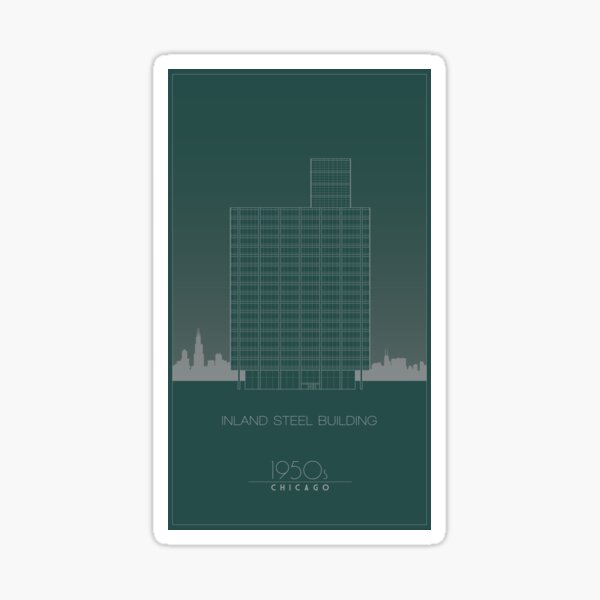 "Inland Steel Building" Sticker for Sale by scbb11Sketch | Redbubble
