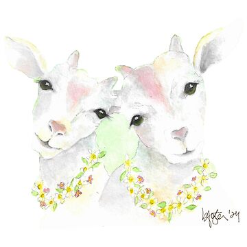 "Kit and Kat Sister Goat's" Sticker for Sale by bfostercreative | Redbubble