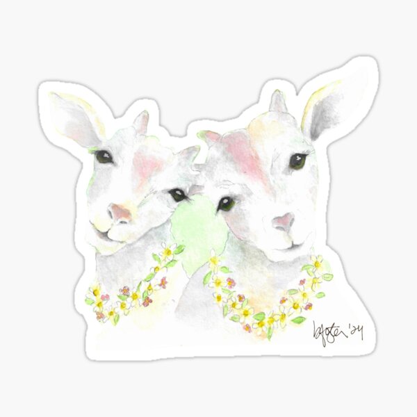 "Kit and Kat Sister Goat's" Sticker for Sale by bfostercreative | Redbubble