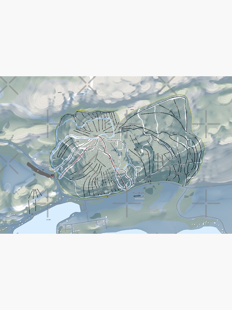 "Mount Bohemia Resort Trail Map" Art Board Print for Sale by mapsynergy ...