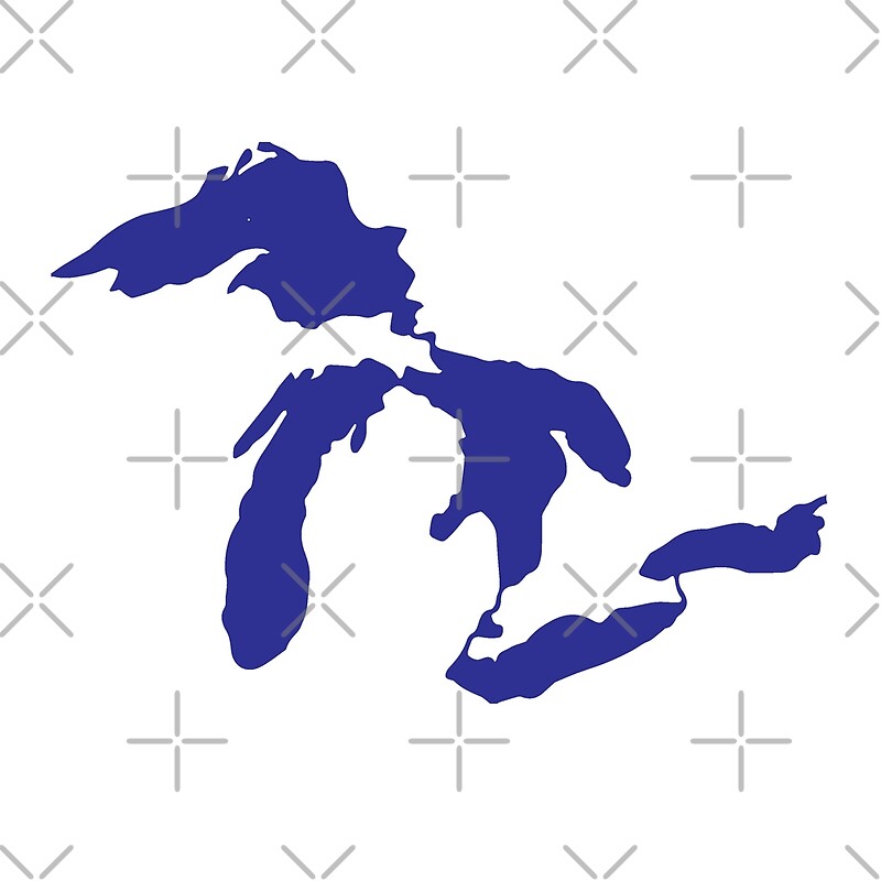 "Great Lakes Outline - Blue" by TaoJones42 | Redbubble