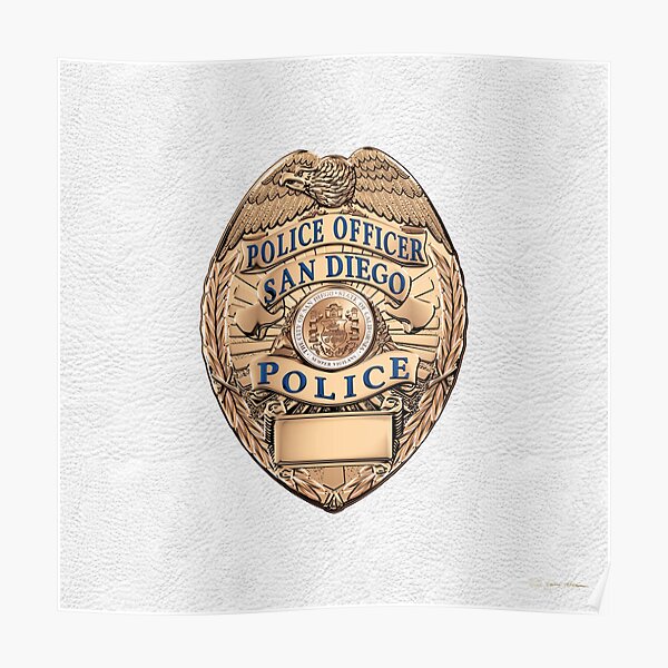"San Diego Police Department - SDPD Officer Badge over White Leather ...