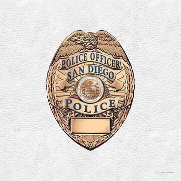 "San Diego Police Department - SDPD Officer Badge over White Leather ...