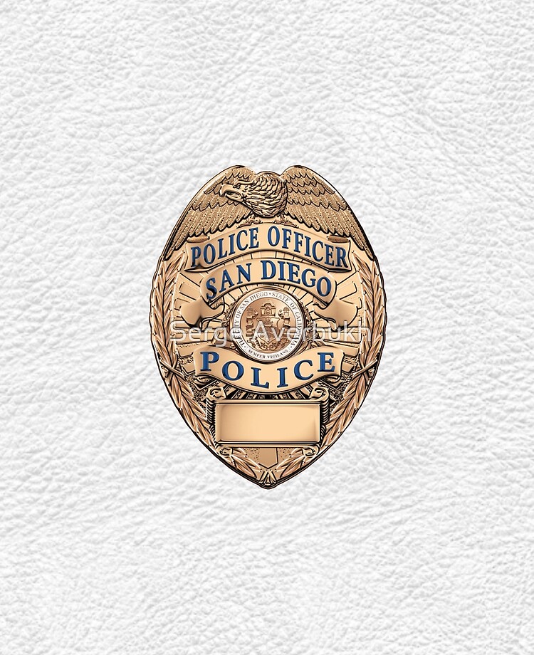 "San Diego Police Department - SDPD Officer Badge over White Leather ...