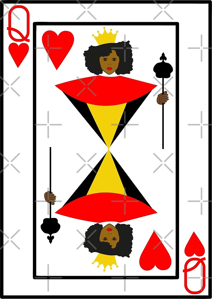 "Black Queen of Hearts Playing Card" by blackartmatters | Redbubble