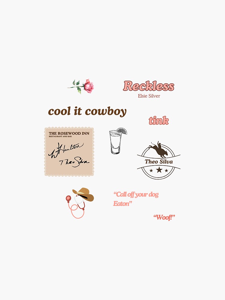 "Reckless by Elsie Silver Set" Sticker for Sale by korysjournal | Redbubble