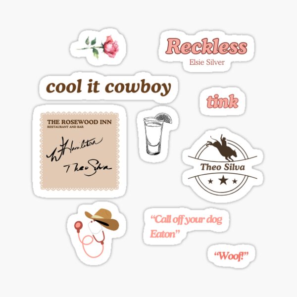 "Reckless by Elsie Silver Set" Sticker for Sale by korysjournal | Redbubble