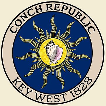 "Conch Republic - Key west Flag" Sticker for Sale by PaperflyDoodles ...