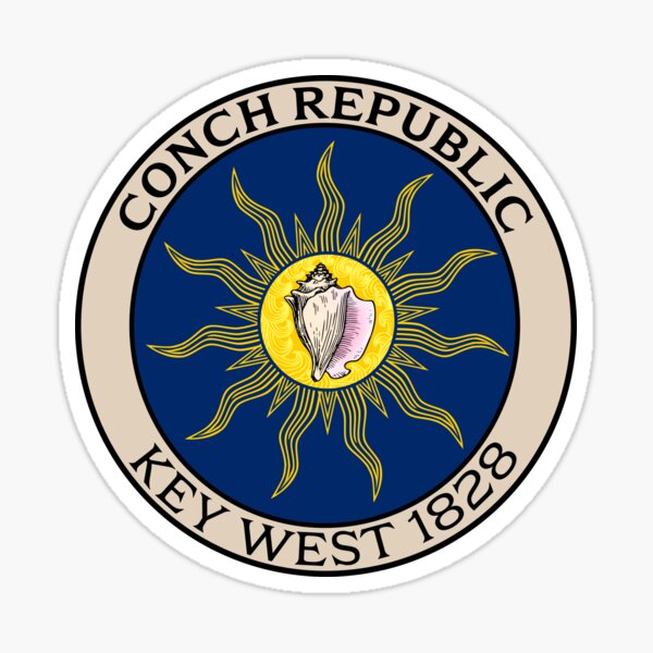 "Conch Republic - Key west Flag" Sticker for Sale by PaperflyDoodles ...